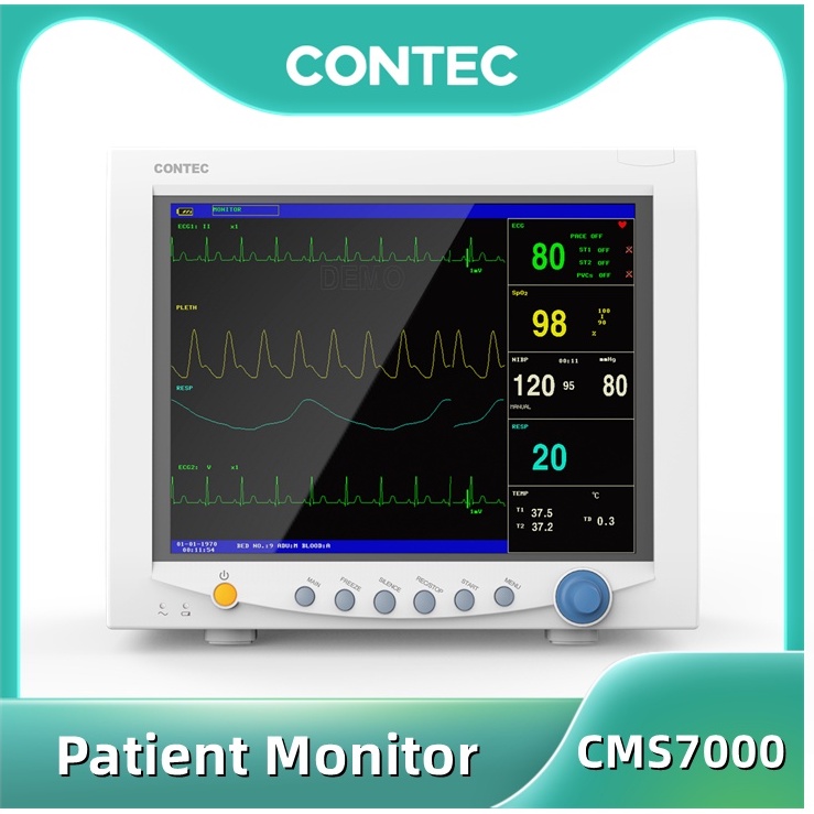 CMS7000 12.1'' TFT color LCD 15-language interface ICU Patient Monitor ...