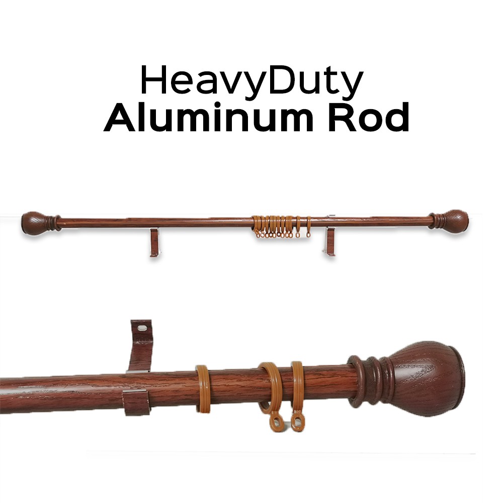 28mm Heavy-Duty Wood Texture Aluminum Curtain Rod | Shopee Philippines