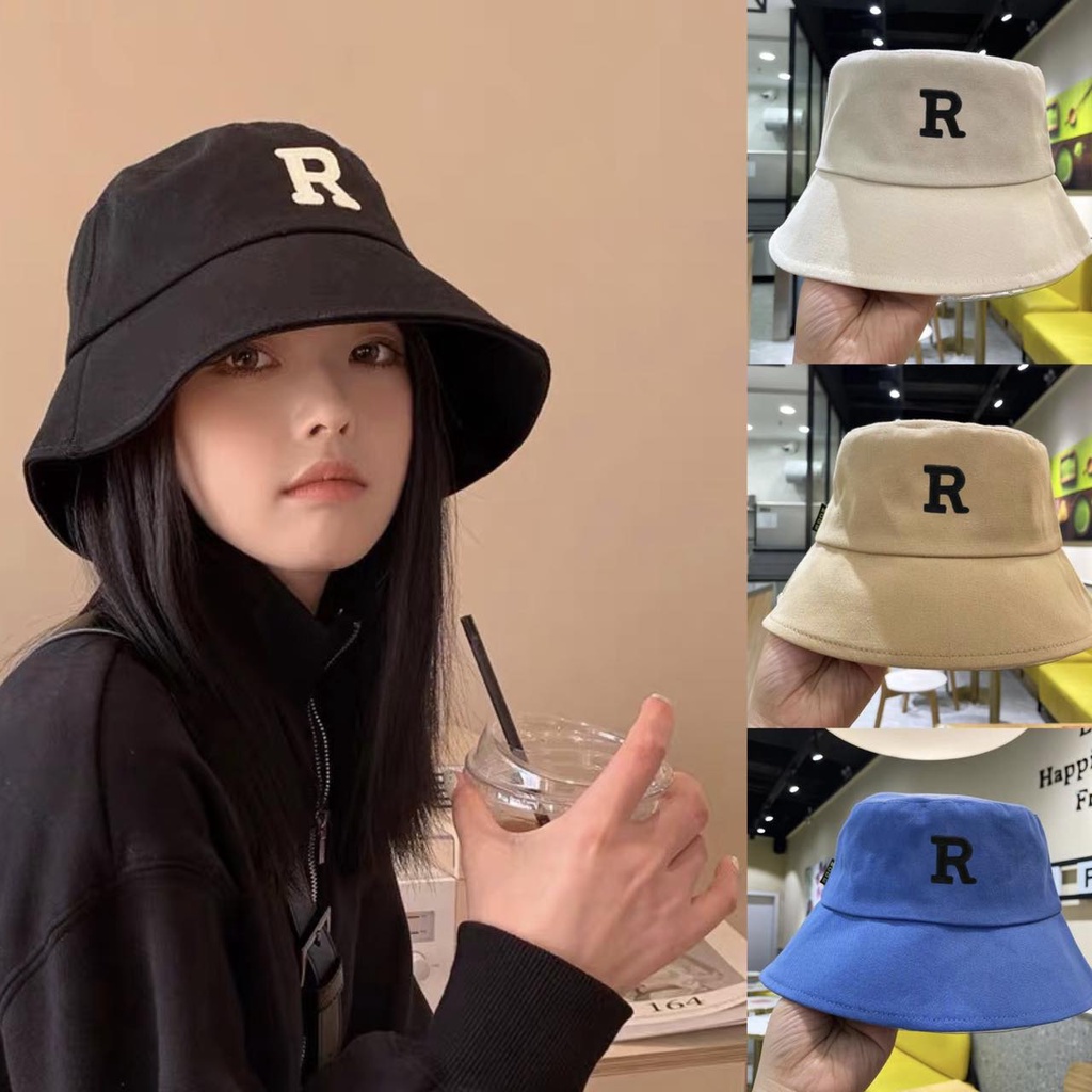 RAINBOWCO Letter R Bucket Hat Unisex Fashion Korean Waway Hat For Men ...