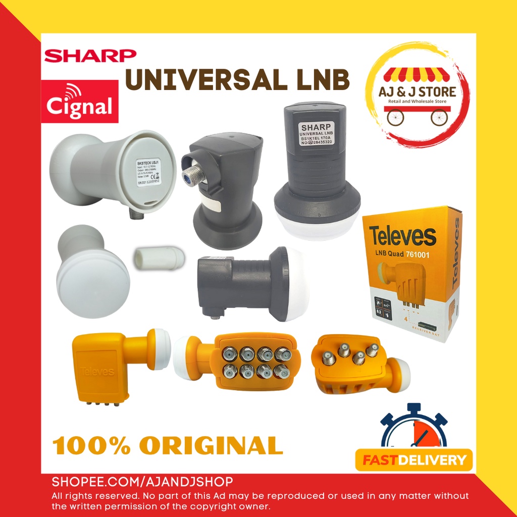 WHOLESALE SHARP/SKSTECK USJ/QUAD/OCTO UNIVERSAL LNB 10 PCS | Shopee ...