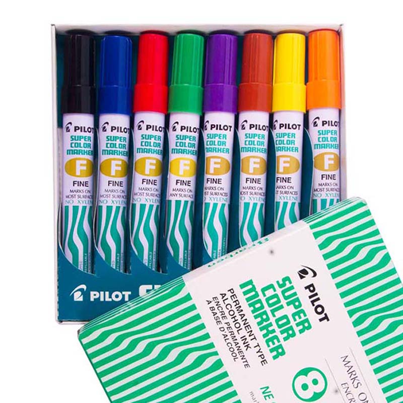 Pilot Super Color Permanent Marker 8 colors Set (FINE tip) | Shopee ...