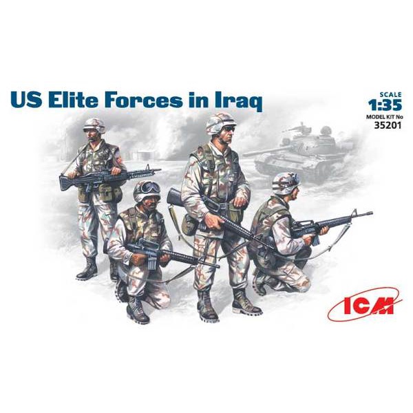 Assembled Model ICM Scale 1/35 ICM-35201 US Elite Forces in Iraq (4 ...