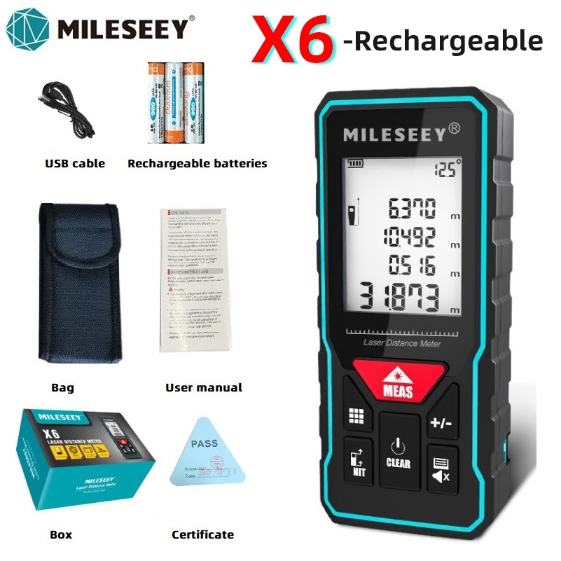 Mileseey X6 Rechargeable Version Laser Rangefinder 40 60 80 100 M ...