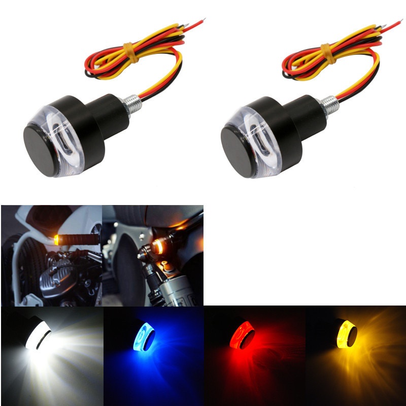 2pcs Motorcycle Turn Signals LED Light Handle Bar End Blinker Lamp For ...