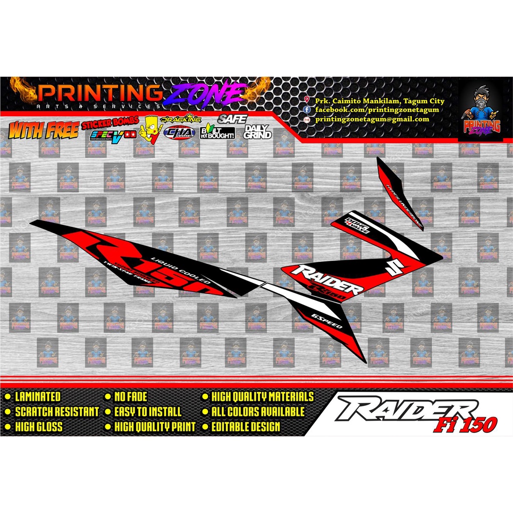 SUZUKI RAIDER R150 FI Stock Sticker Decals High Quality and Durable ...