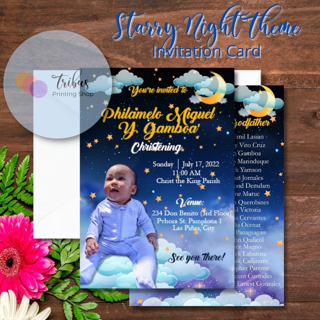 Starry Night Theme 2-Pages Invitation | Shopee Philippines