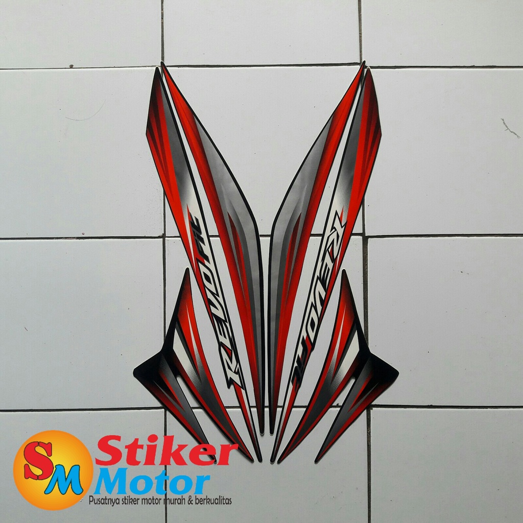 MERAH STRIPING STICKER LIS LES POLET BODY MOTOR REVO FIT 2013 STD RED ...