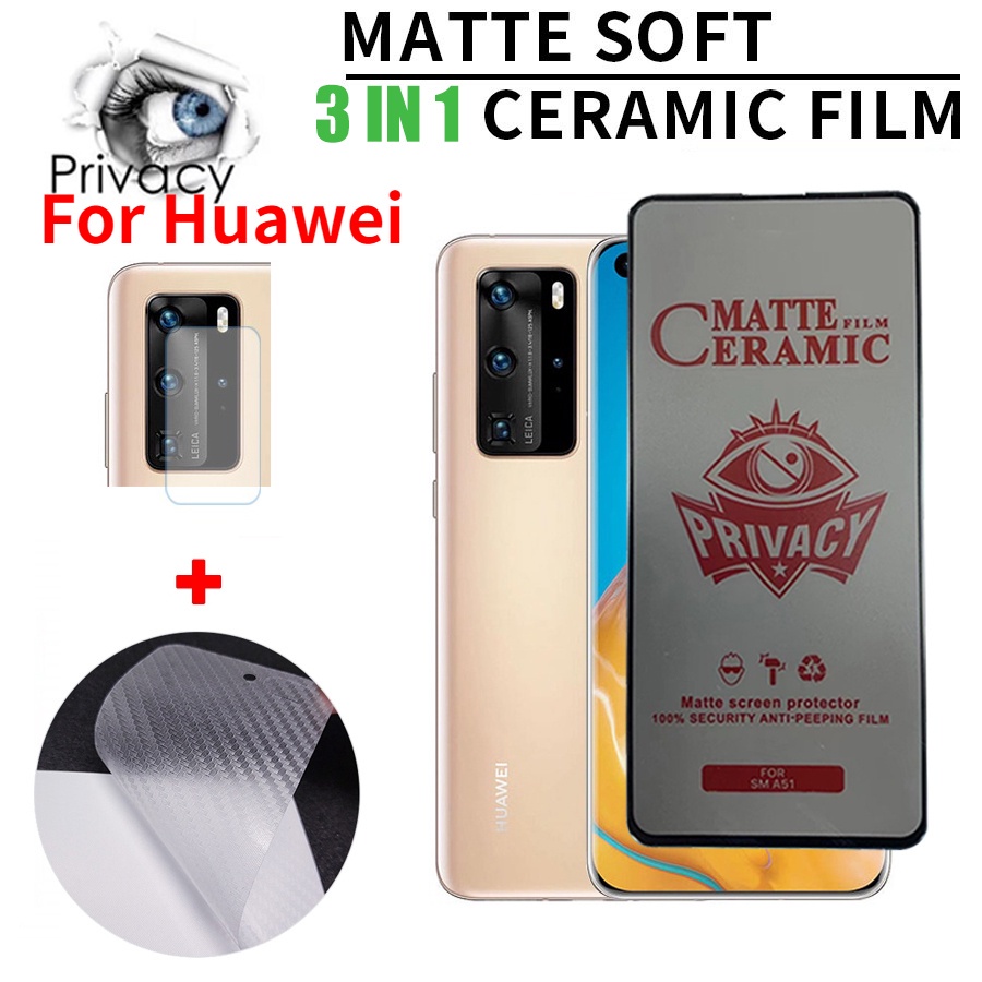 3 in 1 Ceramics Matte Privacy Anti Fingerpint Screen Protector For ...