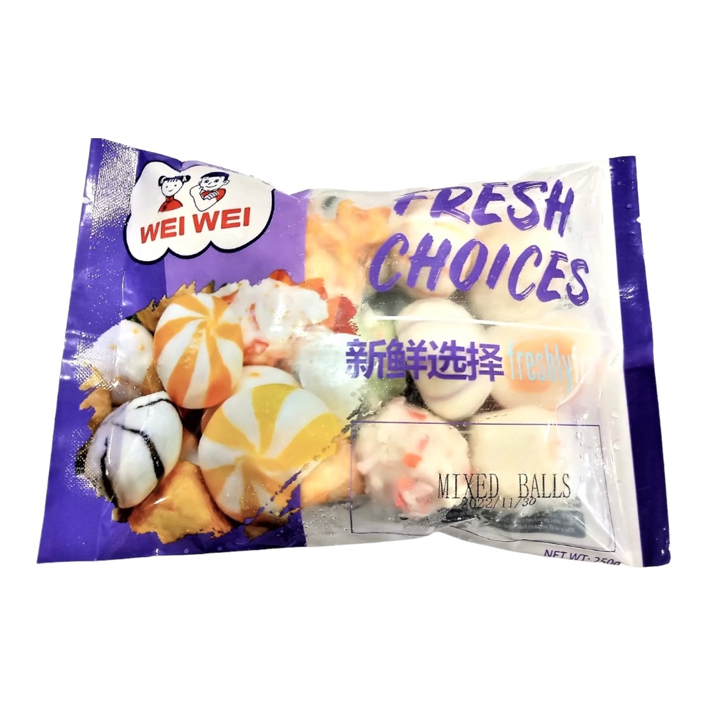 Wei Wei Mixed Balls 250g HOTPOT SHABU SHABU FISHBALLS DIMSUM ODEN 火锅 ...