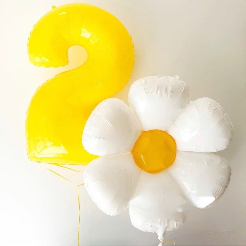 Hot Ins White flower Foil Balloons Wedding Party Decorations Balloon ...