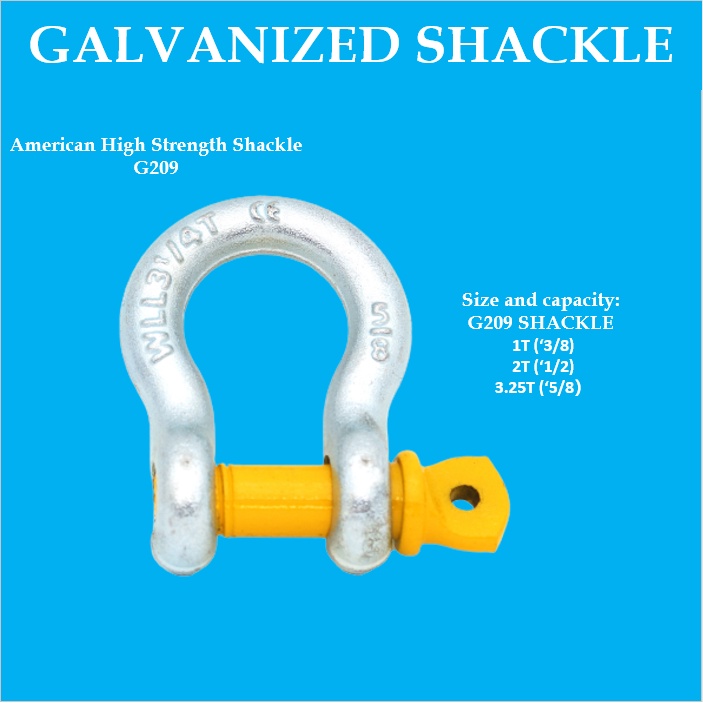 1T -3.25T Shackle Gal G209 Bow Shackle With Screw Pin Alloy Steel ...