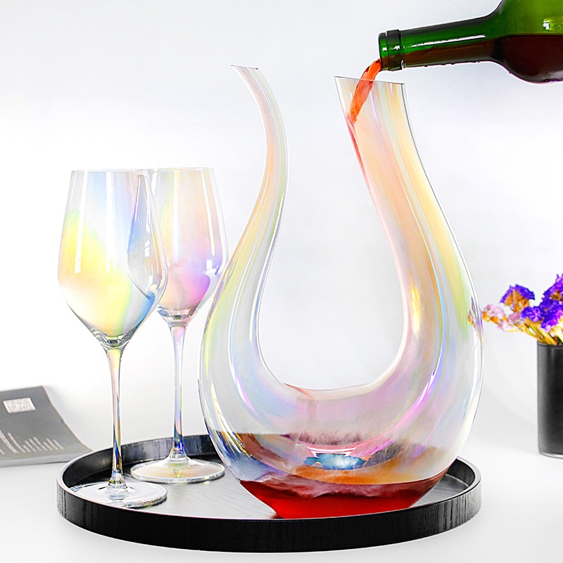 GF crystal glass U-shaped decanter harp-shaped decanter pure hand-blown ...