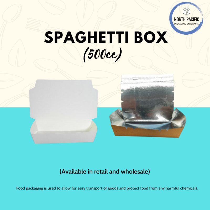 Paper Meal Box: Spaghetti (Laminated White/ Brown-Silver) 25PCS ...