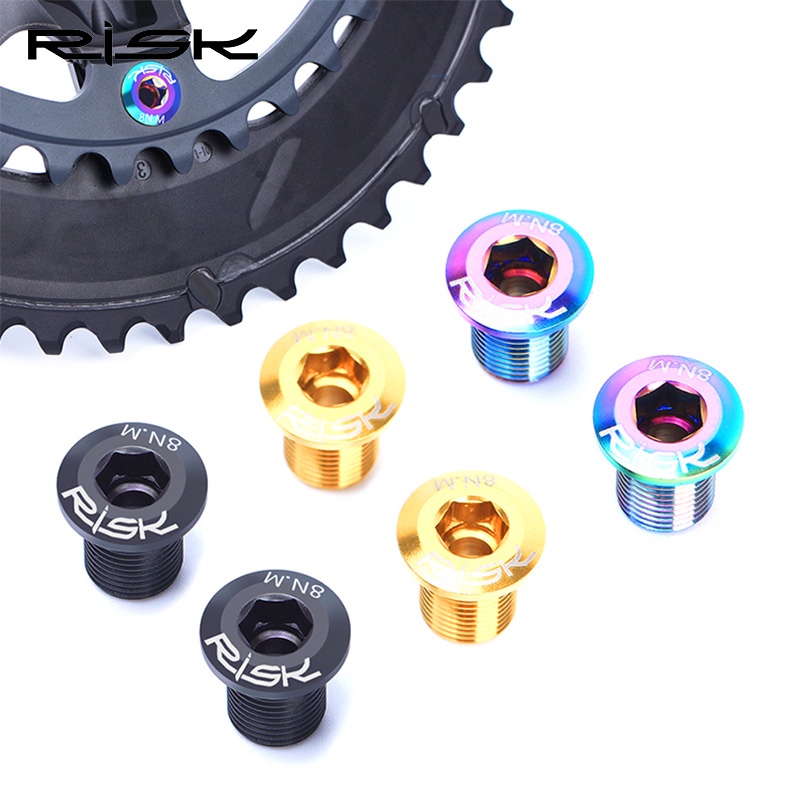 RISK M8x10 Titanium Crankset Screw Road Bike UT6800 Tooth Plate DA ...