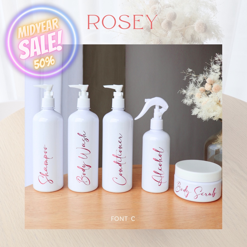 ROSEY PUMP BOTTLES / Spray / Jar / with rosegold waterproof ...