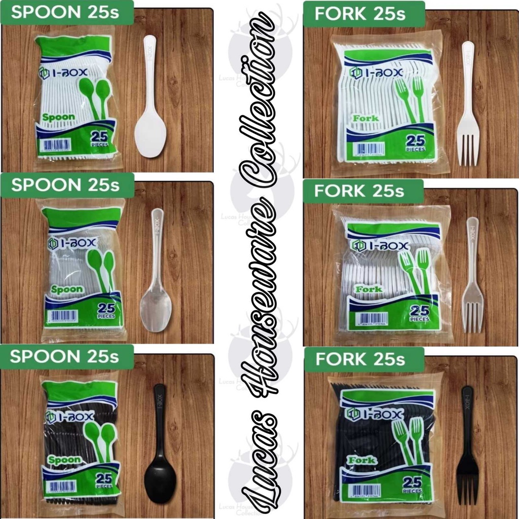 DISPOSABLE PLASTIC SPOON AND FORK (25PCS / PACK) AVAILABLE IN CLEAR ...