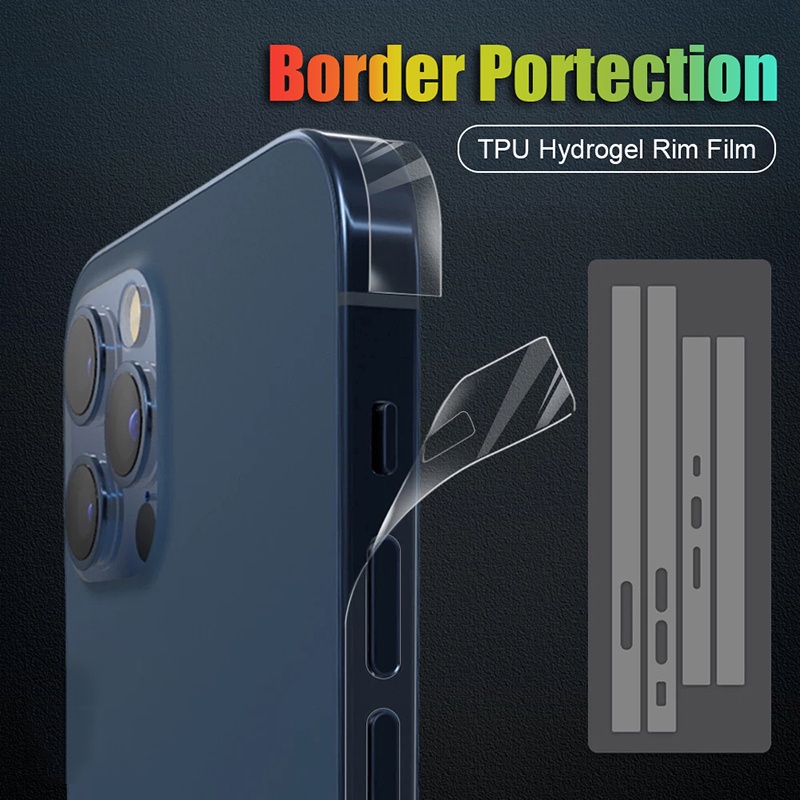 For iPhone 16 15 14 13 12 Pro Max Frame Protective TPU Hydrogel Film ...