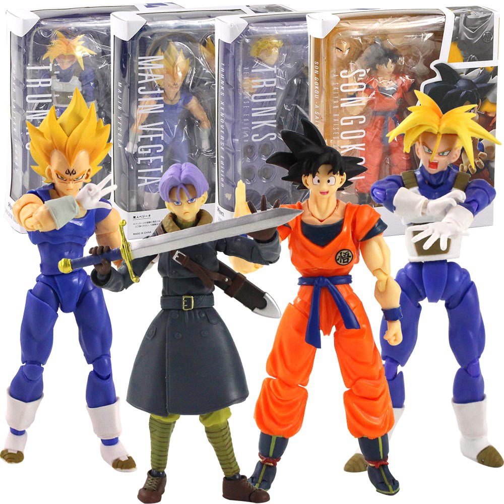 4 Style Dragon Ball Z Movable Vegeta Trunks Son Goku DBZ PVC Action ...