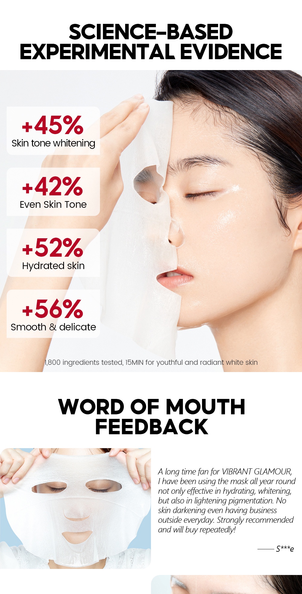 VIBRANT GLAMOUR α-Arbutin Whitening Facial Mask Hydrating Face Sheet ...