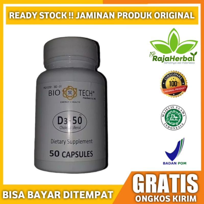 Bio Tech Dietary Supplement Original Vitamin D3 Halal Original Contents ...