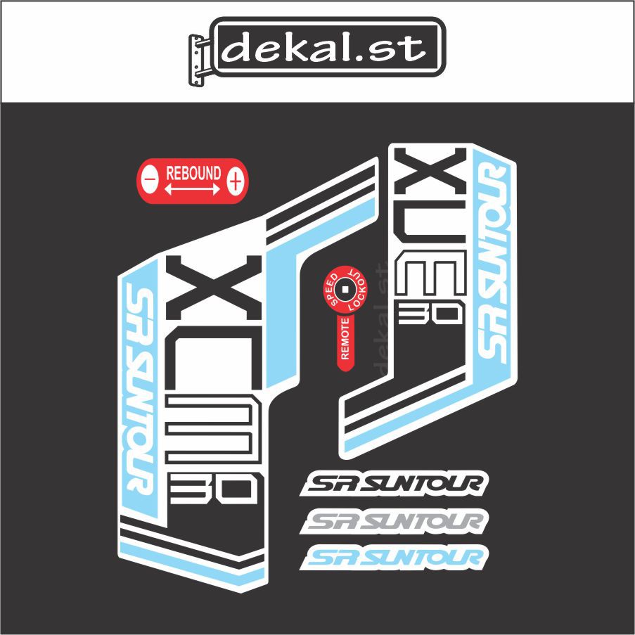 SR Suntour xcm 30 ( Fork Decals / Bike sticker fork with gloss laminate ...