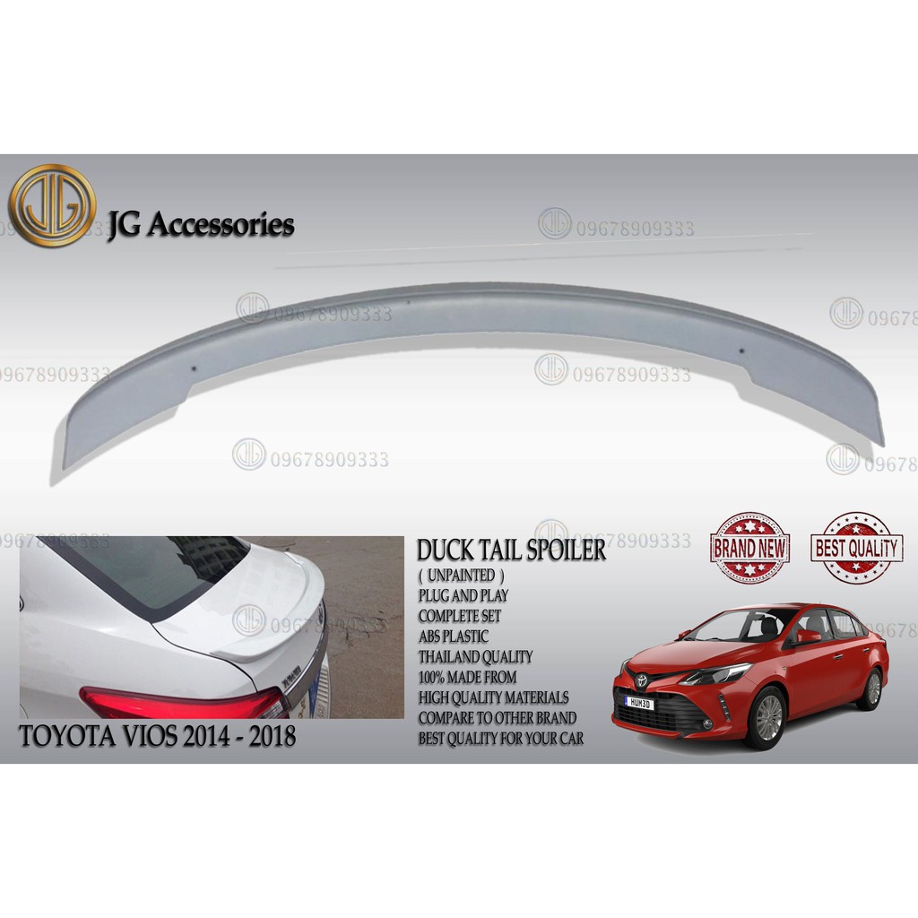 TOYOTA VIOS GENERATION 3 2014-2018 REAR SPOILER WING DUCKTAIL/DUCK TAIL ...