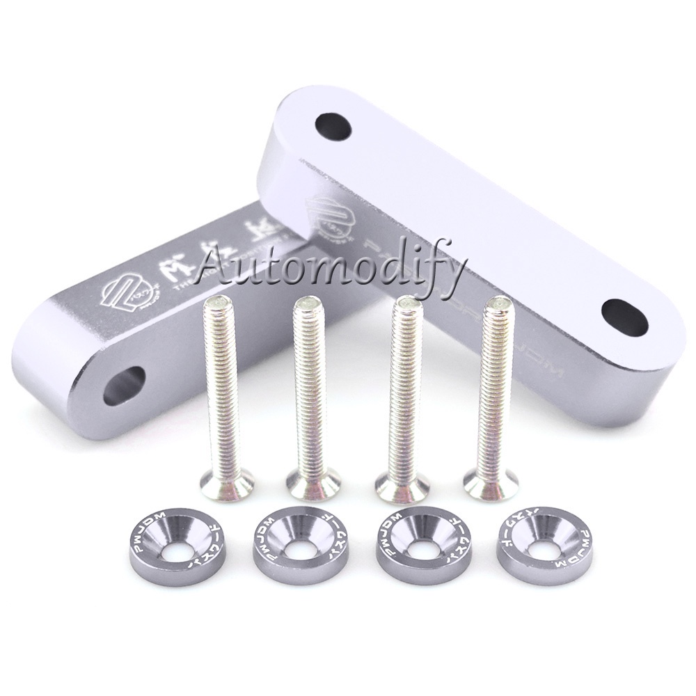 JDM Car Billet Aluminum Racing Hood Vent Spacer Risers 4pcs Fender ...