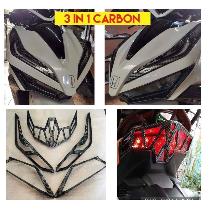Honda Click GC V3 V2 125i 150i - 3 in 1 Carbon garnish **Original hindi ...