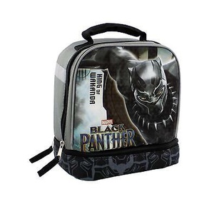 Marvel Avengers Black Panther Boy's Dual Compartment Soft Lunch Box ...