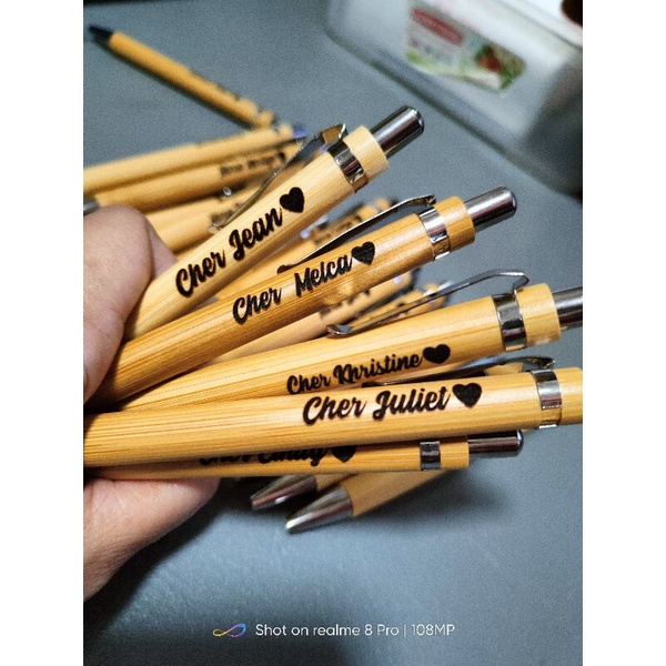 Laser Engraved customized Bamboo Pen | Shopee Philippines