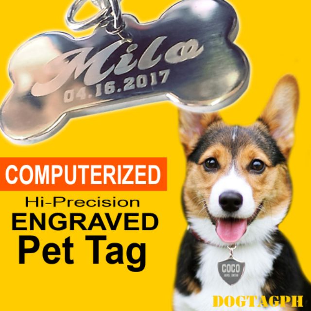 Pet Tag - Dog Tag ( Free Machine Engraved ) Pet ID Tag | Shopee Philippines