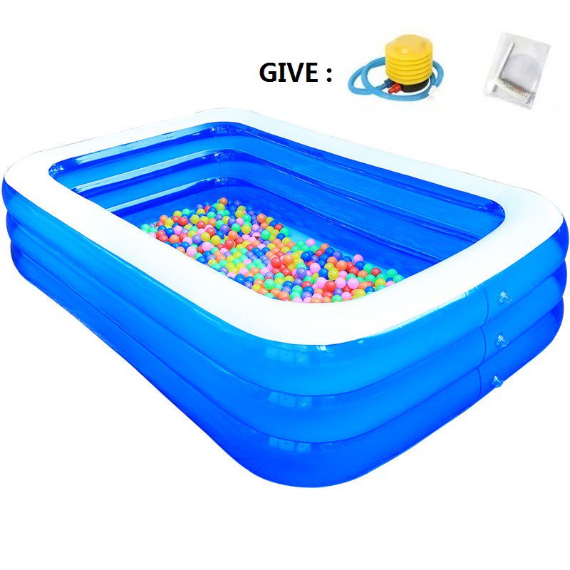 Home Use Paddling Pool Large Size Inflatable Square Swimming Pool Kids ...