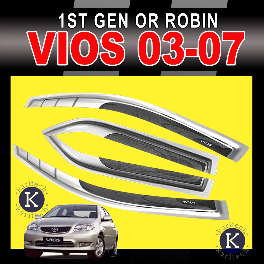 Blacknet Visor for Vios 2003 up to 2007 Gen-1 Robin ( Rain Guard ...