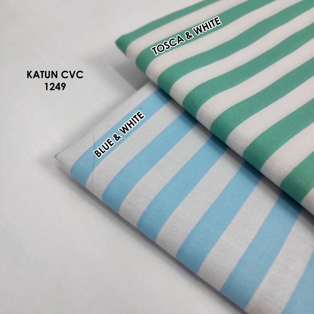KATUN Cotton Fabric/CVC Cotton Fabric with Stripe Motif D - 1249 (per 0 ...