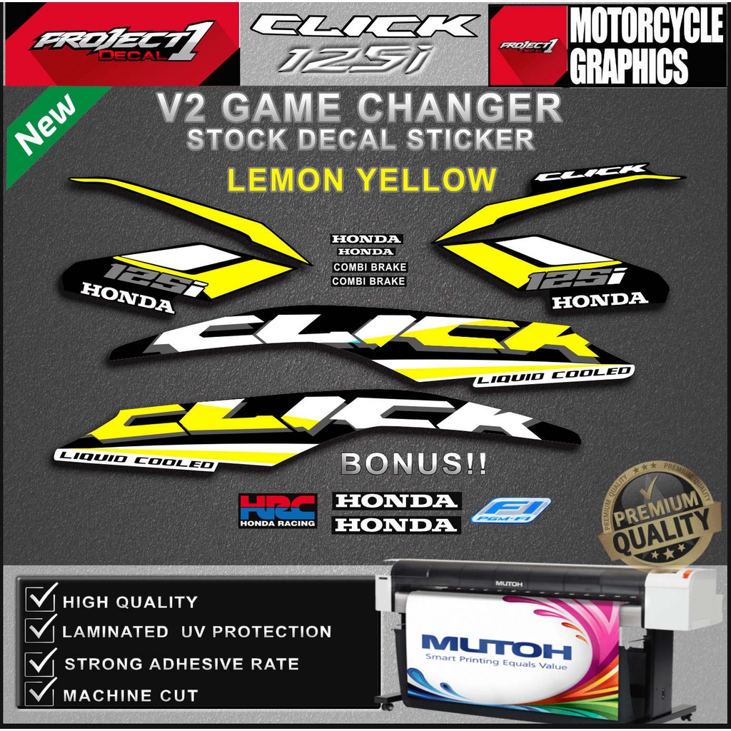 Honda click 125 game changer V2 stock decals 2021 released | Shopee ...