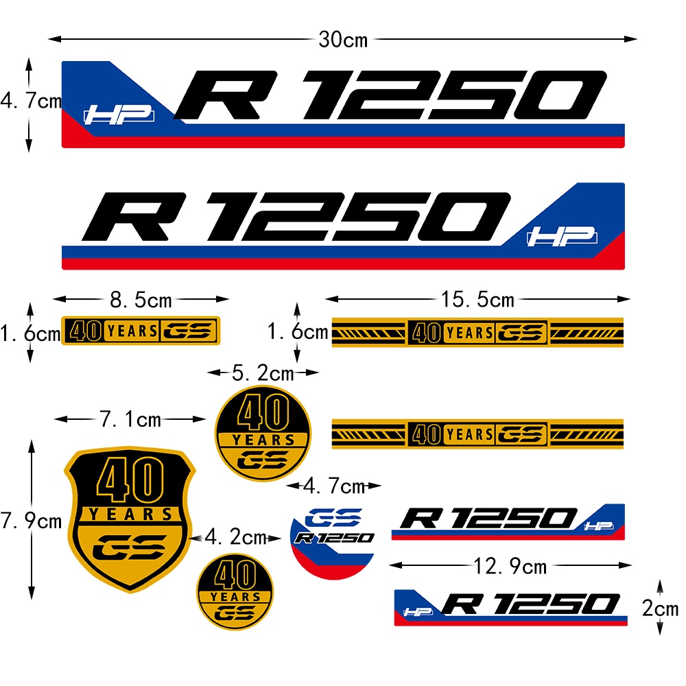 BMW R1250RT R 1250 RT R1250 GS Motorcycle Sticker Forty Anniversary ...