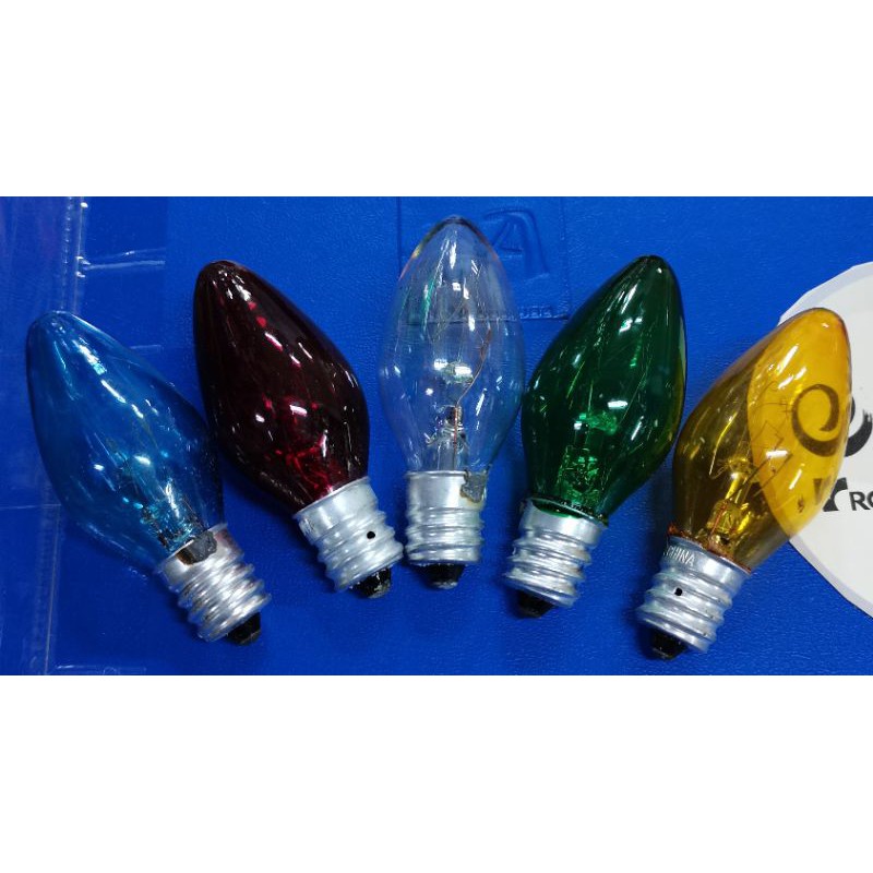 Colored Mini Candle Bulb 5 watts E12 ( Blue / Red / Green / Yellow ...
