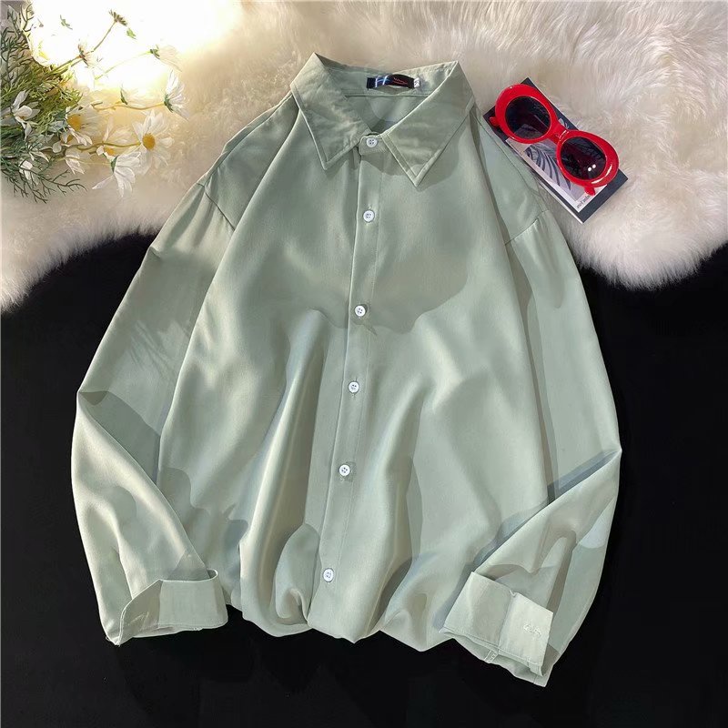 【M-3XL】Unisex Candy Color Plain Long Sleeve Shirt For Men And Women ...