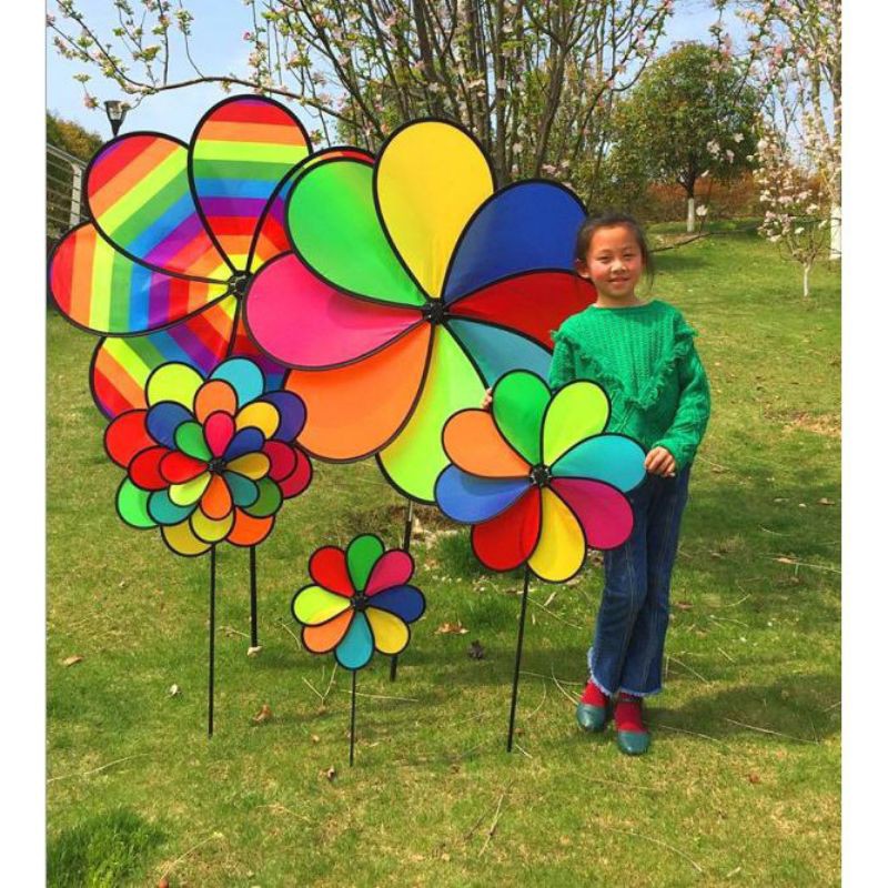 [50 cm] Plastic pinwheel - 8-bladed rainbow - diameter 50 cm | Shopee ...
