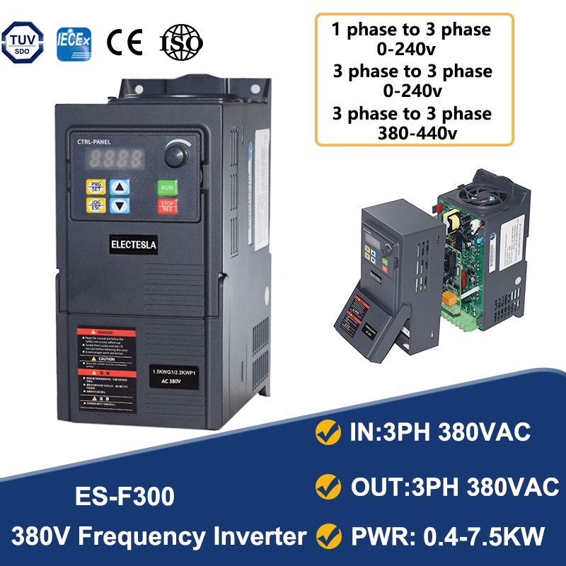 1Phase 3Phase 220V 380V 0.4 - 7.5KW VFD Motor Speed Controller ...