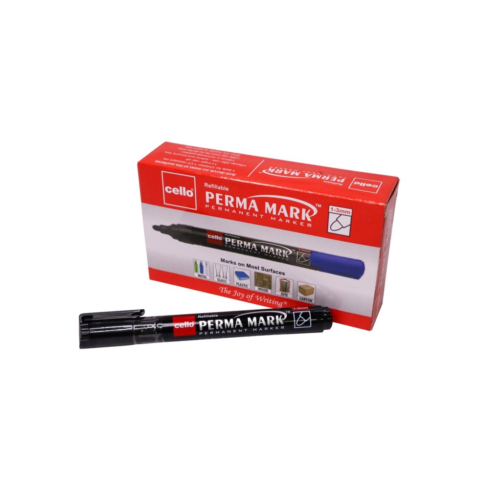 CELLO Refillable Permanent Marker Fine (Box) | Shopee Philippines