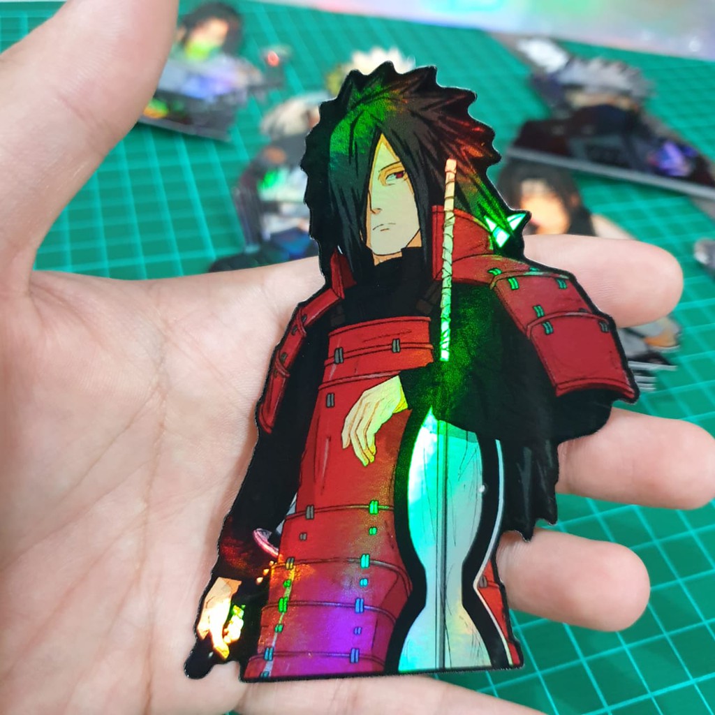Madara Naruto Holographic Anime Sticker 10cm for Collection | Shopee ...