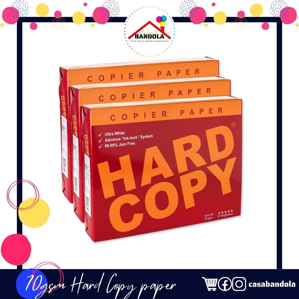 HARD COPY COPIER PAPER // BOND PAPER // 70gsm | Shopee Philippines
