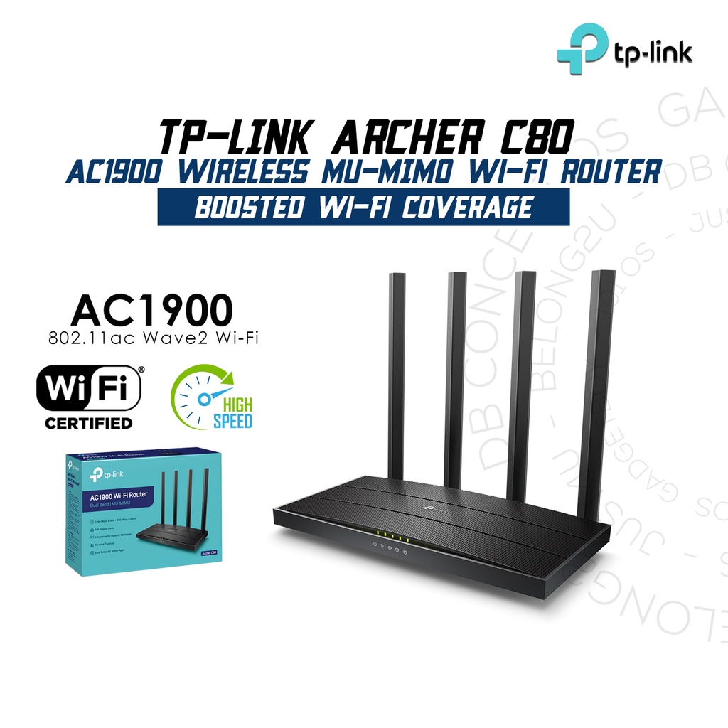 TP-LINK ARCHER C80 - AC1900 WIRELESS MU-MIMO WI-FI ROUTER FAST WIFI ...