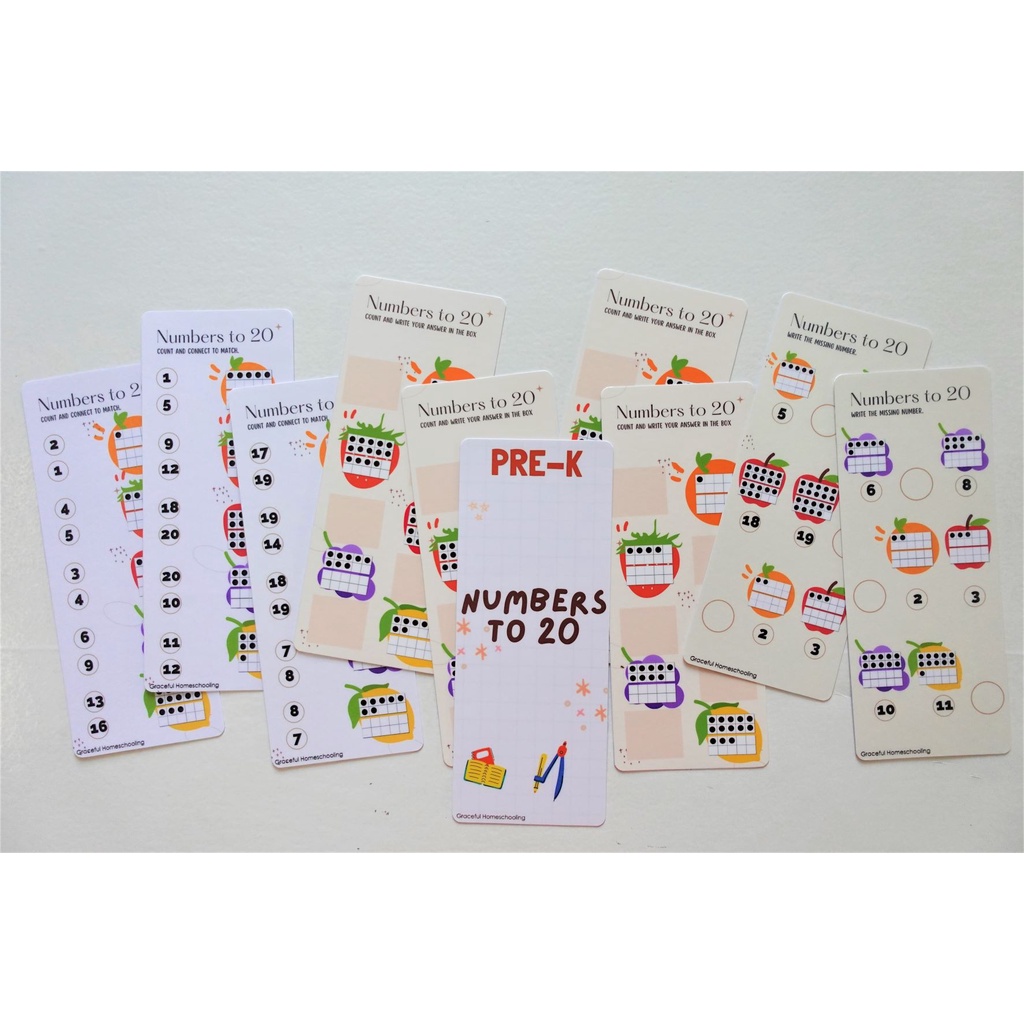 Math Flashcards: Kindergarten Counting Activity (Numbers to 20 ...