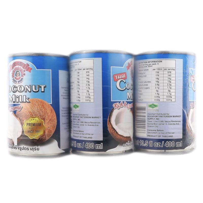 Suree Coconut Milk 3pcs 400ml | Shopee Philippines