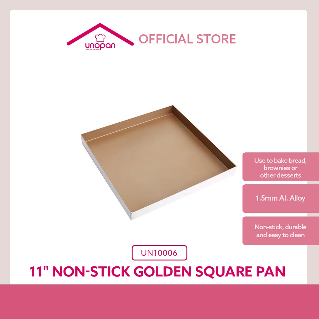 Unopan 11" Non-Stick Golden Square Pan (UN10006) | Shopee Philippines