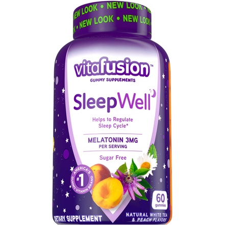Vitafusion Sleep Well Sugar Free Gummy White Tea with Passion Fruit ...