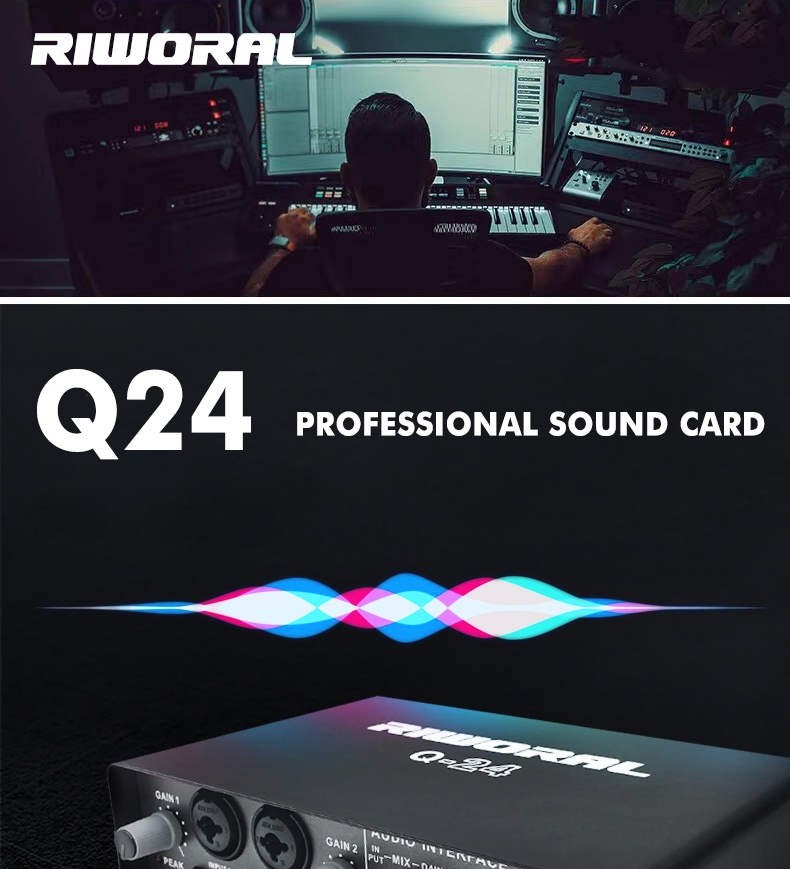 Audio Interface 24Bit/96kHz Used for Pc With XlR / 1/4 Inch Jack 2 ...