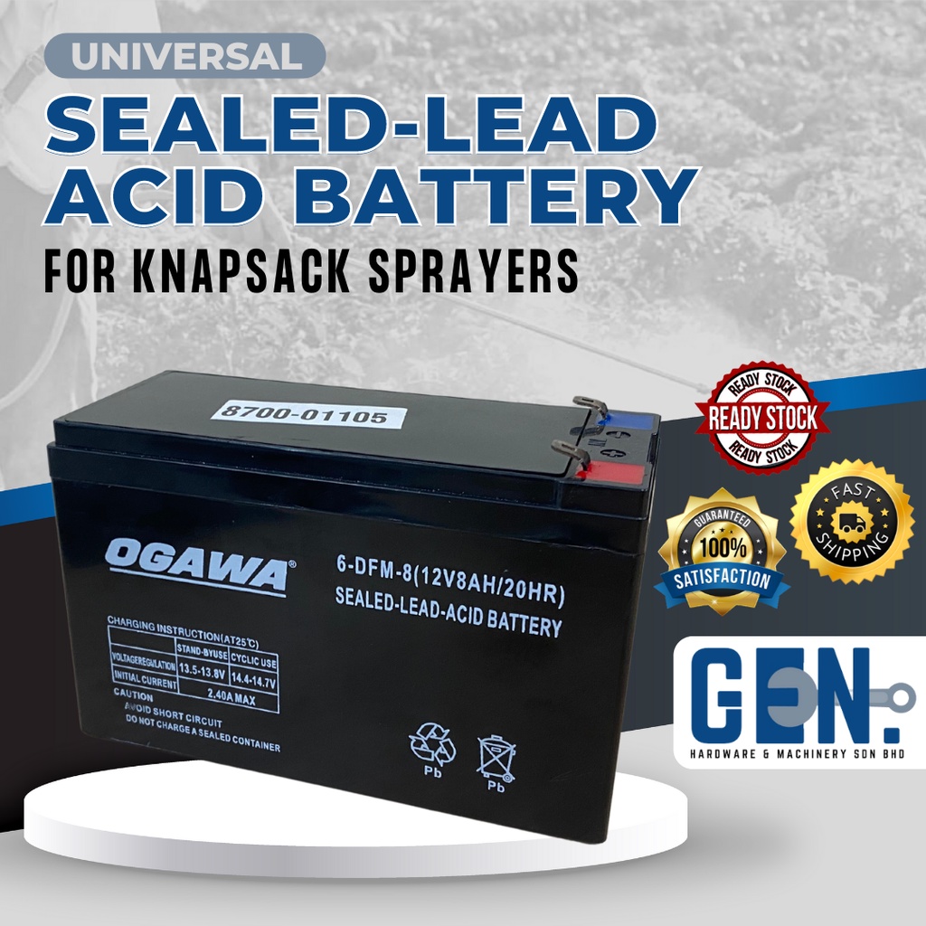 Battery for Knapsack Sprayer 12v 8AH Sealed Lead Acid Battery | Shopee ...